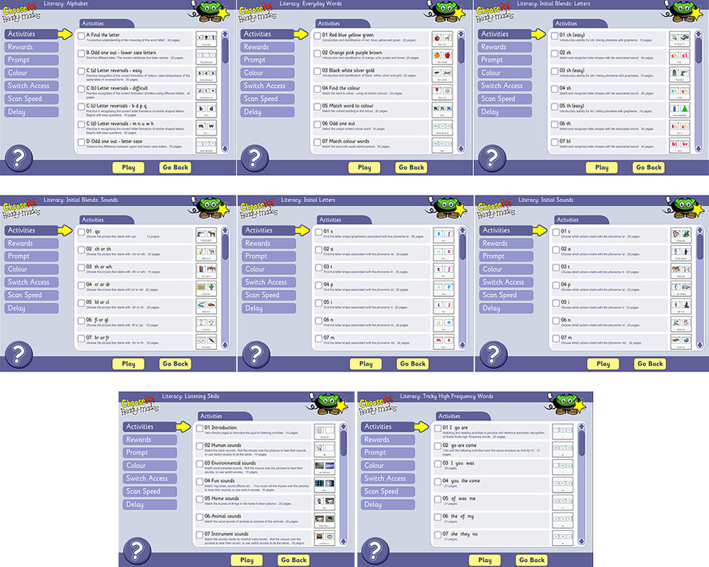 ChooseIt! Ready-mades Literacy – All 8 Titles (Activation Code ...