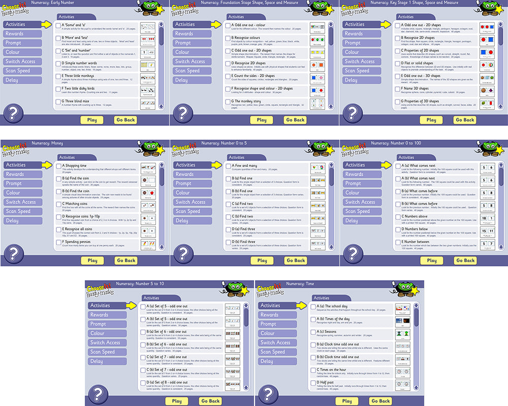ChooseIt! Ready-mades Numeracy – All 8 Titles (Activation Code ...