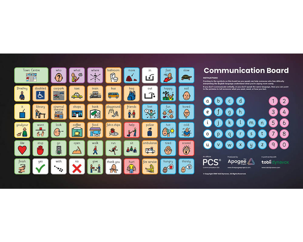 Communication Boards - PVC & Aluminium - Dark - Inclusive Technology